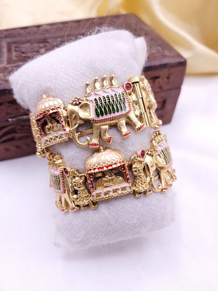 Premium elephant Bangle in pair(2pc) – Saj Jewellery